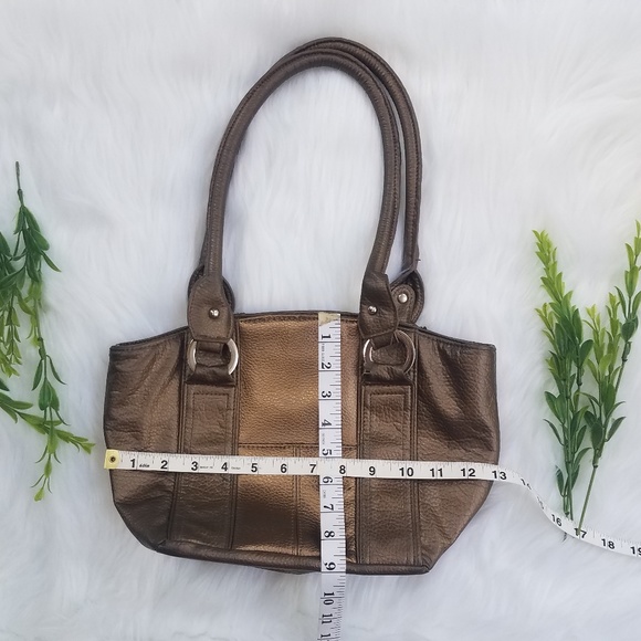 Bags | Metallic Bucket Purse In Bronze | Poshmark